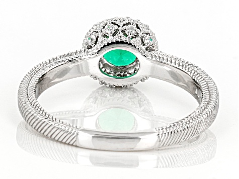 Judith Ripka 1.30ct Emerald Simulant & 1.65ctw Bella Luce® Rhodium Over ...