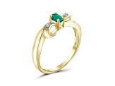 Green Emerald 14K Gold Over Sterling Silver Ring 0.30ctw - 11NMRA | JTV