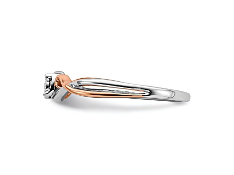 14K Two-tone White and Rose Gold First Promise 1/20 ct. Diamond Promise ...