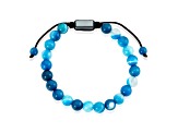 Invicta Jewelry Men's Blue Banded Agate Stone Bead Adjustable Bracelet ...