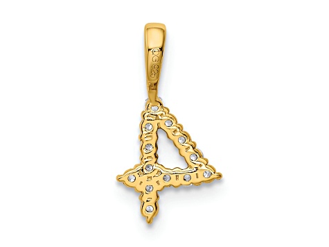 14k Yellow Gold Diamond Number 4 Pendant - 11XKJM | JTV