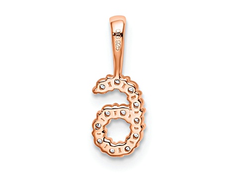 14k Rose Gold Diamond Number 6 Pendant - 11XKJT | JTV