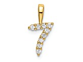 14k Yellow Gold Diamond Number 7 Pendant - 11XKJV | JTV