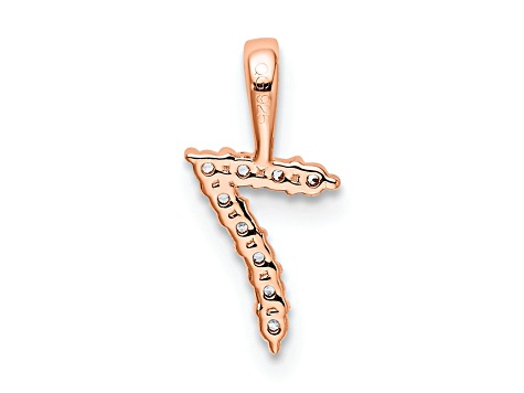 14k Rose Gold Diamond Number 7 Pendant - 11XKJW | JTV