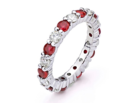 2.20ctw Ruby and Diamond Eternity Band Ring in 14k White Gold - 120BTB | JTV