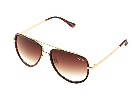 Quay All In Mini Tortoise Aviator Frame / Brown Lenses Sunglasses ...
