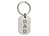 Stainless Steel Brushed Lasered Dad Key Ring - 122P4A | JTV