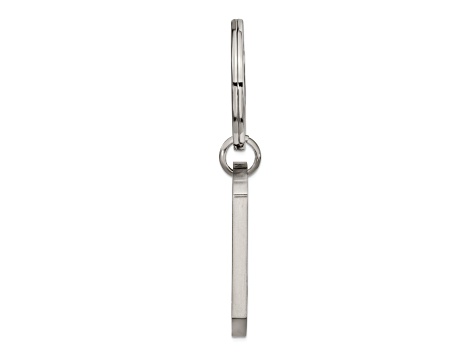 Stainless Steel Brushed Lasered Dad Key Ring - 122P4A | JTV