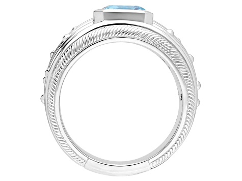 Judith Ripka "Ballroom" 2.70ct Swiss Blue Topaz Rhodium Over Sterling Silver Band Ring - 123X9A ...