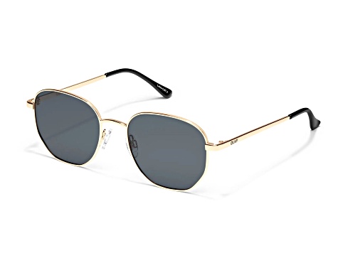 Quay Big Time Gold Round Frame / Smoke Polarized Lenses Sunglasses ...