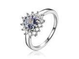 Heart Shape Aquamarine with White Topaz Accents Sterling Silver Ring, 1 ...