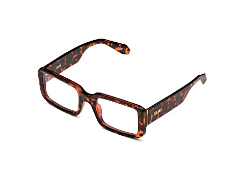 Quay Yada Yada Bevel Tortoise Rectangular Frame / Clear Lenses ...