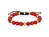Invicta Jewelry Men's Red Agate Stone and Yellow Steel Bead Adjustable ...