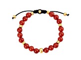 Invicta Jewelry Men's Red Agate Stone and Yellow Steel Bead Adjustable ...