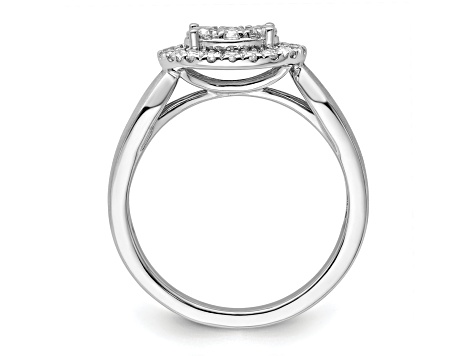 Rhodium Over 14K White Gold Lab Grown Diamond VS/SI GH, Cluster Ring 0 ...