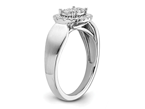 Rhodium Over 14K White Gold Lab Grown Diamond VS/SI GH, Cluster Ring 0 ...