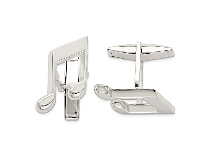 Sterling Silver Music Note Cuff Links - 12N75A | JTV