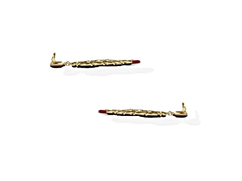 Off Park® Collection, Gold-Tone Graduated leaf-shape Red Crystal Drop ...