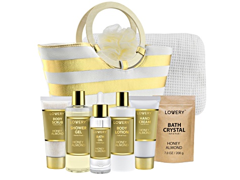 Lovery Home Spa Kit - Honey Almond Scent - 8pc - 12YHSA | JTV