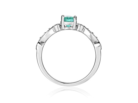 Emerald with Moissanite Accents Sterling Silver Ring, 0.89ctw - 135H6B ...