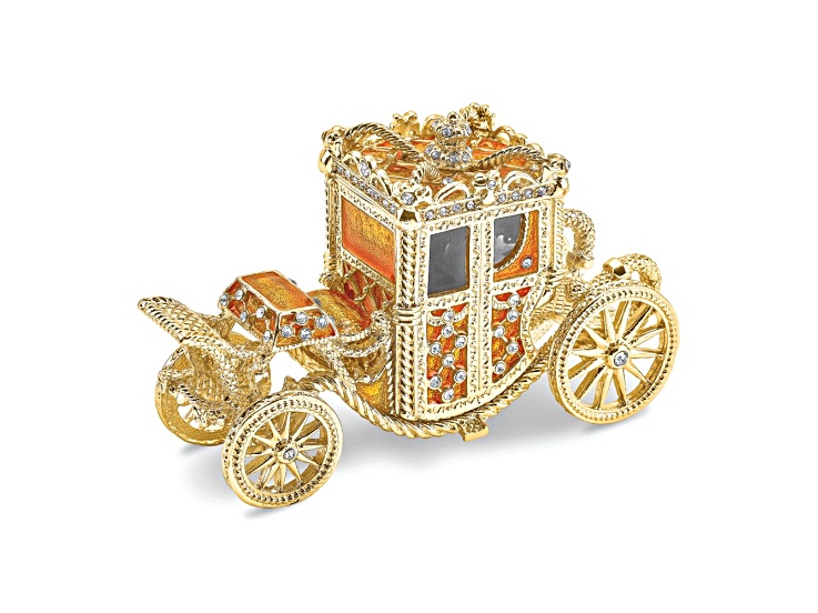 IMPERIAL Golden Carriage with Ring Pad Trinket Box