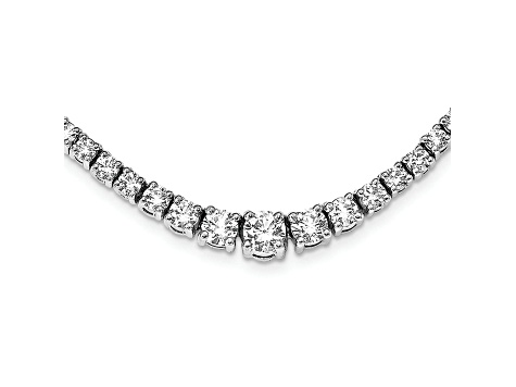 Rhodium Over 14k White Gold Solid Graduating I1/G-H Diamond 16 Inch ...