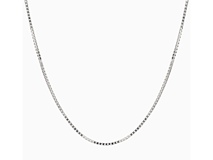 Sterling Silver 1mm Box Chain Necklace, 14