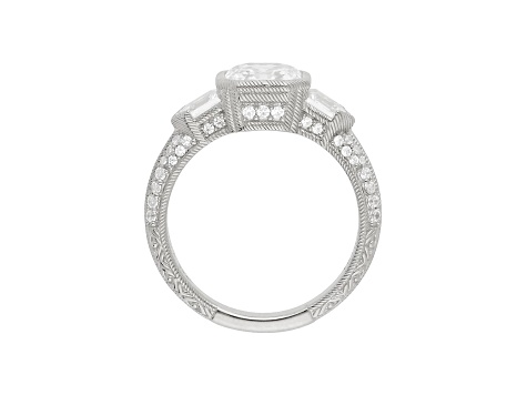 Judith Ripka Cubic Zirconia Rhodium Over Sterling Silver Ring 4.45ctw ...