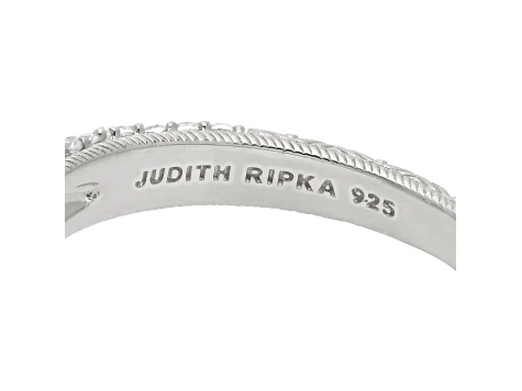 Judith Ripka Cubic Zirconia Rhodium Over Sterling Silver Ring 4.45ctw ...