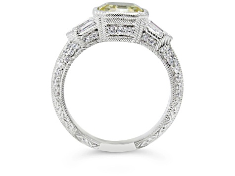 Judith Ripka 2.78ct Canary and 1.67ctw White Bella Luce Rhodium Over ...