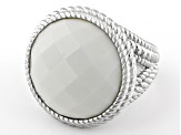 Judith Ripka White Agate Rhodium Over Sterling Silver Verona Ring ...