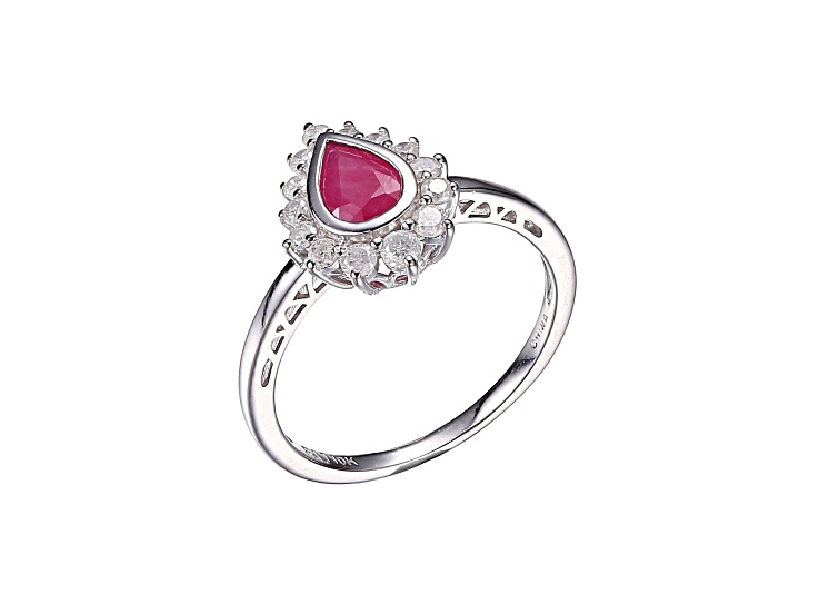 Red Ruby Rhodium Over 10k White Gold Ring 1.032ctw - 151STA | JTV