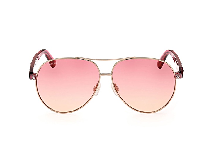 Swarovski Shiny Rose Tone Frames/Gradient Bordeaux Lens Sunglasses ...