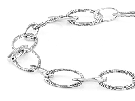 Judith Ripka Rhodium Over Sterling Silver 18" Oval Link Necklace ...