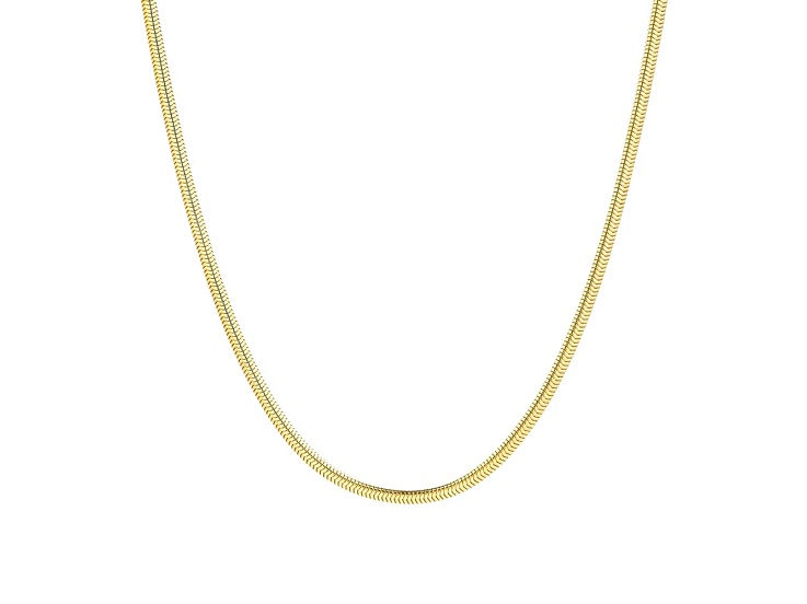 14K Yellow Gold Over Sterling Silver Smooth Snake Chain Necklace ...