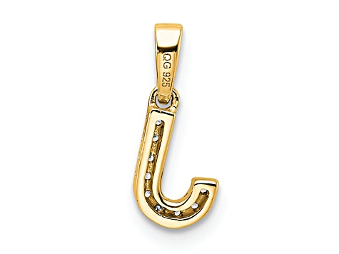 14K Yellow Gold Diamond Letter J Initial with Bail Pendant - 15LGDAJ | JTV