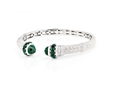 Judith Ripka 8.50ctw Malachite and 1.00ctw Bella Luce® Rhodium Over ...