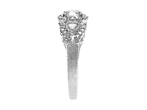 Judith Ripka Cubic Zirconia Rhodium Over Sterling Silver Ring 2.02ctw ...