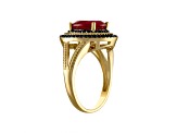 Red Mahaleo® Ruby 14K Yellow Gold Over Sterling Silver Ring 3.87ctw ...