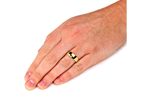 Invicta Jewelry Men's Polished Traditional Wedding Band Yellow Steel ...