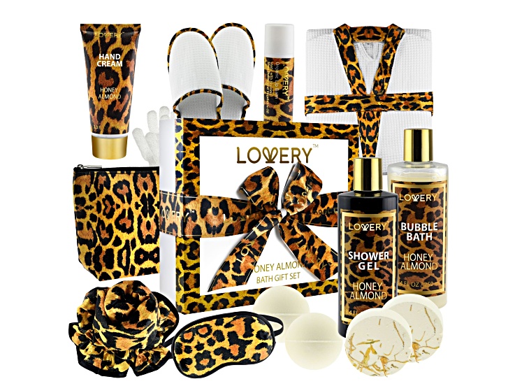 Lovery Deluxe Home Spa Kit with Honey Almond Scent – 17pc Relaxing Bath ...