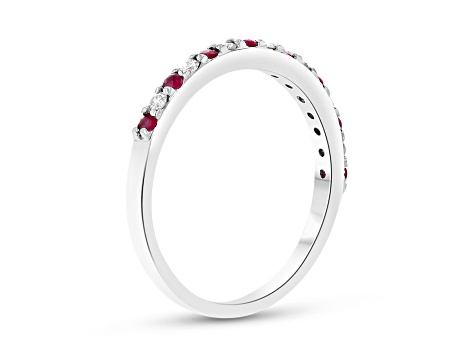Ruby and Diamond 14k White Gold Anniversary Band Ring 0.35ctw - 17195D | JTV