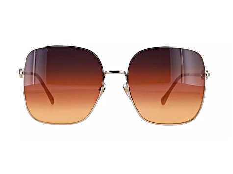 Gucci Gold Tone with White Arm Detail / Brown Lens Sunglasses - 172NWA ...