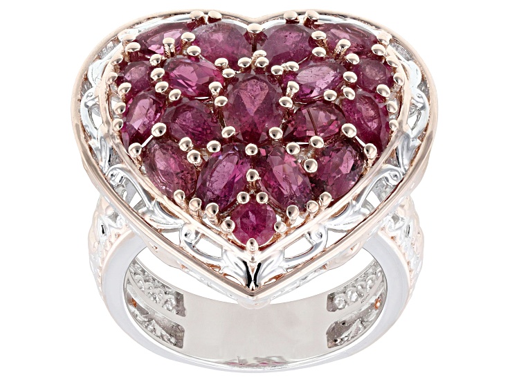 Red Rubellite Rhodium & 18k Rose Gold Over Palladium Sterling Silver ...