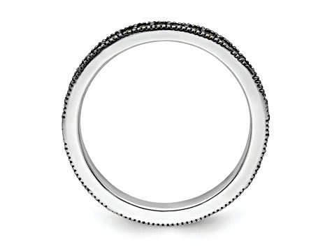 Rhodium Over Sterling Silver Stackable Expressions Marcasite Band - 17PZXA | JTV