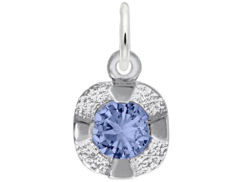 Silver Petite September Crystal Charm - 17X4NI | JTV