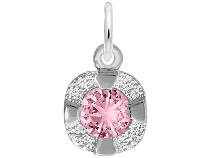 Silver Petite October Crystal Charm - 17X4NJ | JTV