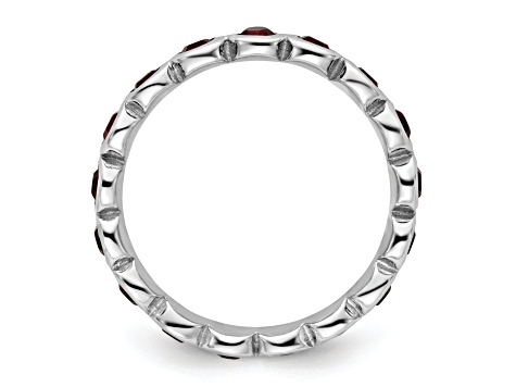 Sterling Silver Stackable Expressions Red Crystal Ring - 17ZHNA | JTV