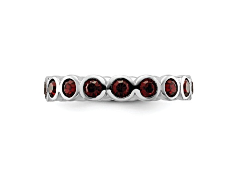 Sterling Silver Stackable Expressions Red Crystal Ring - 17ZHNF | JTV