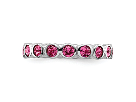 Sterling Silver Stackable Expressions Pink Crystal Ring - 17ZHNJ | JTV